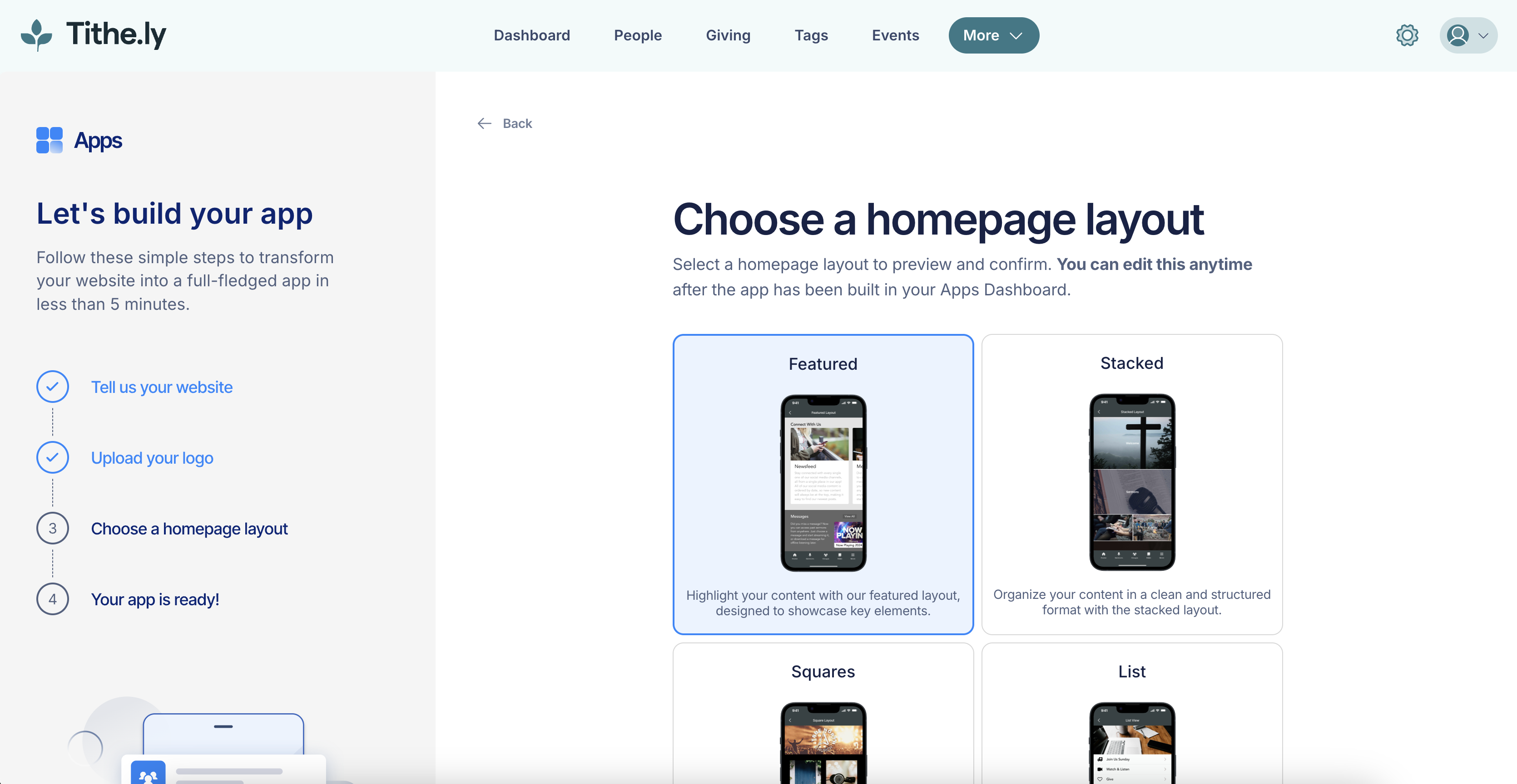 Getting Started Designing Your App – Tithely
