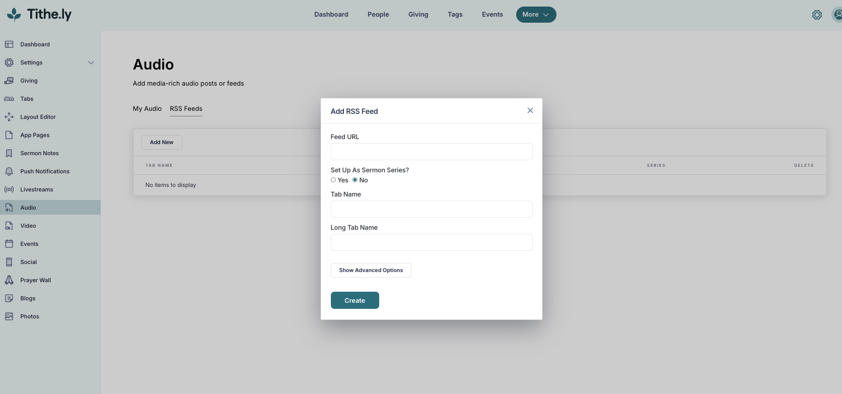 App Dashboard Tutorial – Tithely