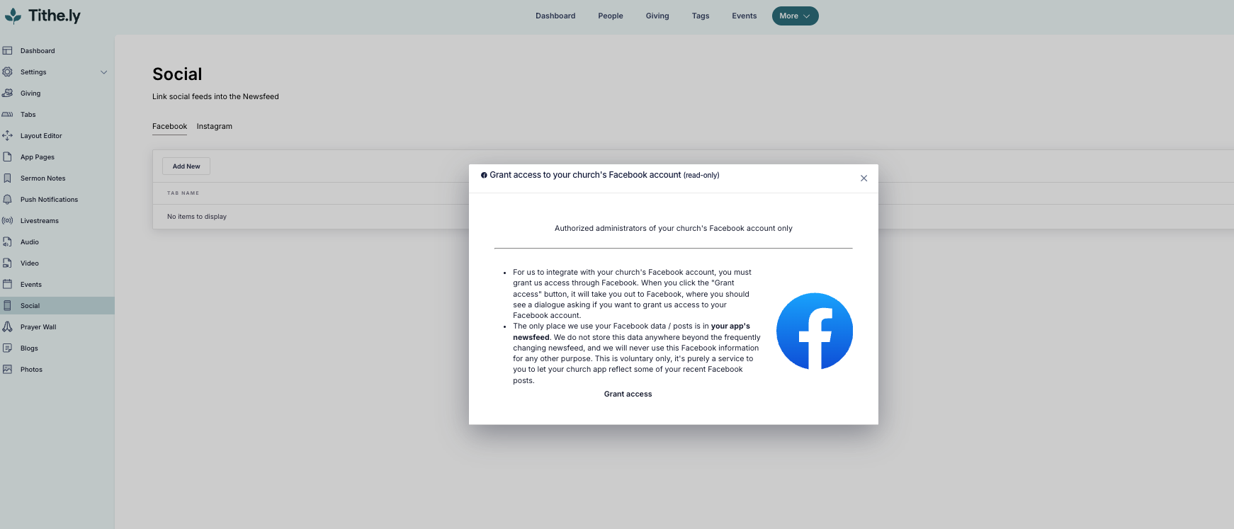 App Dashboard Tutorial – Tithely